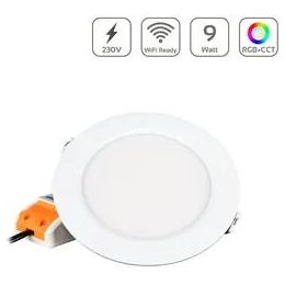 MiBoxer RGB+CCT LED Einbaustrahler rund 9W Ø138mm 2.4GHz WiFi ready FUT061 - Far...