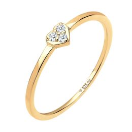 Elli Ringe - Ring Herz Symbol Diamant 0.04 ct. 925er Sterling S - Gr. 54 MM - in Silber - f&uuml;r Damen