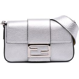 Fendi Hobo Bags - Leather Baguette Crossbody - Gr. unisize - in Silber - f&uuml;r Damen