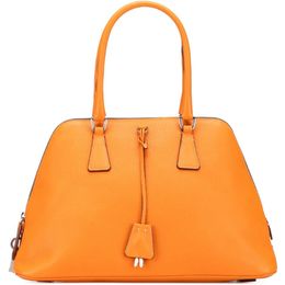 Prada Crossbody Bags - Cinghiale Leather Dome Handbag - Gr. unisize - in Orange - f&uuml;r Damen