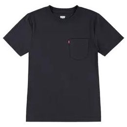 Levi's T-Shirt LEVI'S KIDS "LVB SUNSET POCKET TEE", Jungen, Gr. 12 (152), schwarz (jet schwarz), Jersey, Obermaterial: 60% Baumwolle, 40% Polyester, casual, Rundhals, Kurzarm, Shirts