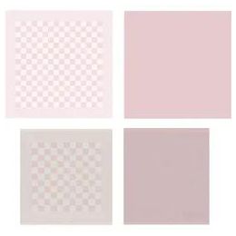 Geschirrtuch DDDDD "Barbeque", pink (pastel pink), 4 Stk., 100 % Baumwolle, 100% Baumwolle, Geschirrtücher, Set aus Jacquard-Gewebe und weicher Frottee, saugstark und langlebig