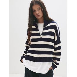Pull&Bear Pull&Bear Pullover Damen Größe XL marine / wollweiß