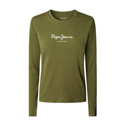 Pepe Jeans Shirt 'New Verginia' Damen Größe M khaki / weiß