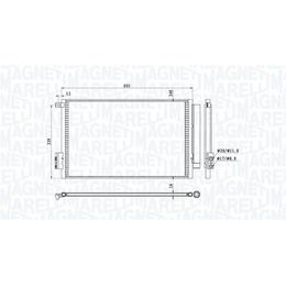 MAGNETI MARELLI Kondensator, Klimaanlage 585x348x16 für ALFAROME/FIAT/LANCI 51887906 52102802 350203814000