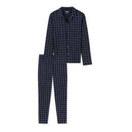 Schiesser Long Pajamas ' Fine Interlock ' male Blue size 48