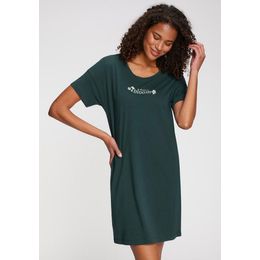 s.Oliver Nachthemd grün Gr. 32/34 für Damen. Rundhals und Print. Nachhaltig.