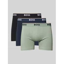 BOSS Slim Fit Trunks aus Baumwoll-Mix im 3er-Pack