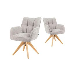 DUBI Möbel 2er-Set: Drehstuhl Mika-Theo in Hellgrau - (B)59 x (H)84 x (T)66 cm | Gr.: onesize