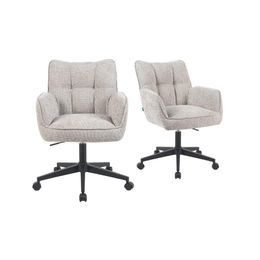 DUBI Möbel 2er-Set: Bürostuhl Mika-Sven in Hellgrau - (B)60 x (H)82 x (T)66 cm | Gr.: onesize