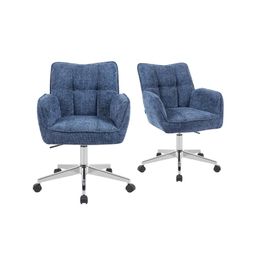 DUBI Möbel 2er-Set: Bürostuhl Mika-Tabea in Blau - (B)60 x (H)82 x (T)66 cm | Gr.: onesize