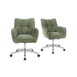DUBI Möbel 2er-Set: Bürostuhl Mika-Tabea in Grün - (B)60 x (H)82 x (T)66 cm | Gr.: onesize