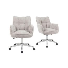 DUBI Möbel 2er-Set: Bürostuhl Mika-Tabea in Hellgrau - (B)60 x (H)82 x (T)66 cm | Gr.: onesize