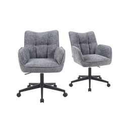 DUBI Möbel 2er-Set: Bürostuhl Mika-Sven in Grau - (B)60 x (H)82 x (T)66 cm | Gr.: onesize