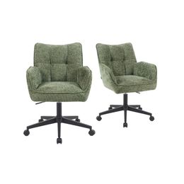 DUBI Möbel 2er-Set: Bürostuhl Mika-Sven in Grün - (B)60 x (H)82 x (T)66 cm | Gr.: onesize