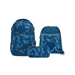 Coocazoo Schulrucksack-Set MATE Breaking Waves in blau 3-teilig | Gr.: onesize