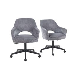 DUBI Möbel 2er-Set: Bürostuhl Mika-Ilvy in Grau - (B)60 x (H)85 x (T)65 cm | Gr.: onesize