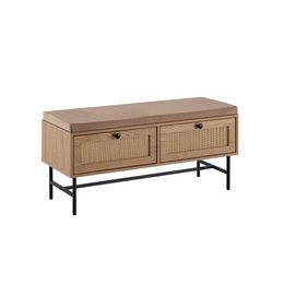 FineBuy Sitzb&auml;nk in Braun / Spanplatte / 100x38x48 | Gr.: onesize