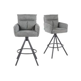 DUBI Möbel 2er-Set: Barhocker Lio in Grau - (B)54 x (H)103 x (T)57 cm | Gr.: onesize