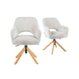 DUBI Möbel 2er-Set: Bürostuhl Mika-Amia in Hellgrau - (B)60 x (H)88 x (T)65 cm | Gr.: onesize