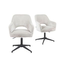 DUBI Möbel 2er-Set: Bürostuhl Mika-Bryn in Hellgrau - (B)60 x (H)84 x (T)65 cm | Gr.: onesize