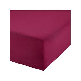 REDBEST Single-Jersey Boxspring-Spannbettlaken Denver in weinrot | Gr.: 90x190 cm - 100x200 cm