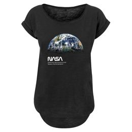 F4NT4STIC Long Cut T-Shirt NASA View Of The Earth in schwarz | Gr.: 3XL
