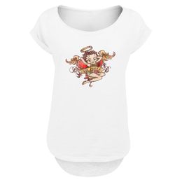 F4NT4STIC Long Cut T-Shirt Betty Boop Lil Angel Tattoo in wei&szlig; | Gr.: S