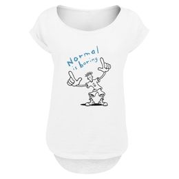 F4NT4STIC Long Cut T-Shirt Fido Dido Points Normal Is Boring in wei&szlig; | Gr.: S