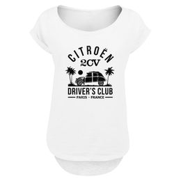 F4NT4STIC Long Cut T-Shirt Citro&euml;n 2CV Driver's Club Black Beach in wei&szlig; | Gr.: S