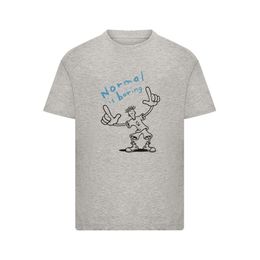 F4NT4STIC T-Shirt Fido Dido Points Normal Is Boring in grau meliert | Gr.: 134/140