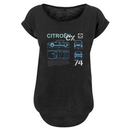 F4NT4STIC Long Cut T-Shirt Citro&euml;n CX 74 Spec Designs in schwarz | Gr.: L