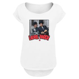 F4NT4STIC Long Cut T-Shirt Stan Laurel & Oliver Hardy Comedy Duo in wei&szlig; | Gr.: S