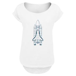 F4NT4STIC Long Cut T-Shirt NASA Space Shuttle Enterprise Two Tone in wei&szlig; | Gr.: S