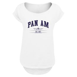 F4NT4STIC Long Cut T-Shirt Pan Am College Est 1927 in wei&szlig; | Gr.: 4XL