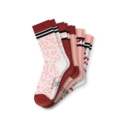 Schiesser Socken 5er Pack in Rot/Rosa/Wei&szlig; | Gr.: 31-34