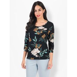 WITT WEIDEN Druck-Shirt in petrol-ocker-bedruckt | Gr.: 40