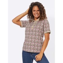 WITT WEIDEN Poloshirt in sand-fuchsia-bedruckt | Gr.: 44