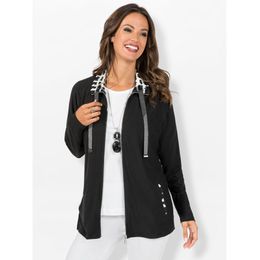 WITT WEIDEN Shirtjacke in schwarz-ecru-gemustert | Gr.: 38