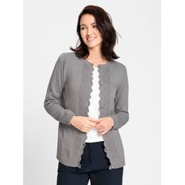WITT WEIDEN Strickjacke in steingrau-meliert | Gr.: 38