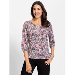 WITT WEIDEN Print-Shirt in weiß-flamingo-bedruckt | Gr.: 40