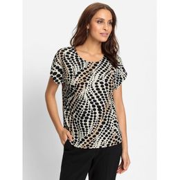 WITT WEIDEN Print-Shirt in elfenbein-schwarz-bedruckt | Gr.: 42