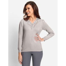 WITT WEIDEN Langarm-Pullover in hellgrau | Gr.: 36