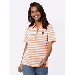 WITT WEIDEN Poloshirt in apricot-weiß-geringelt | Gr.: 40