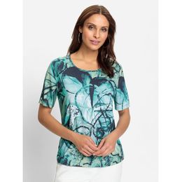 WITT WEIDEN Kurzarm-Shirt in ozean-marine-bedruckt | Gr.: 48