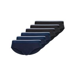 Skiny Slip 6er Pack in Blau/Schwarz | Gr.: XXL