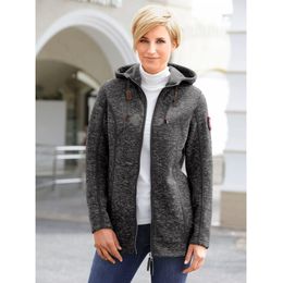 WITT WEIDEN Fleece-Jacke in schwarz-meliert | Gr.: 44