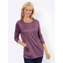 WITT WEIDEN Langarmshirt in violett-schwarz-meliert | Gr.: 38