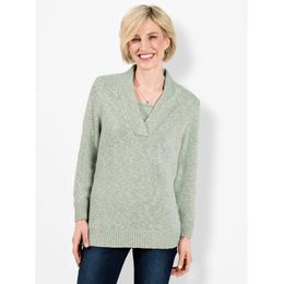 WITT WEIDEN V-Ausschnitt-Pullover in kalkmint-meliert | Gr.: 38