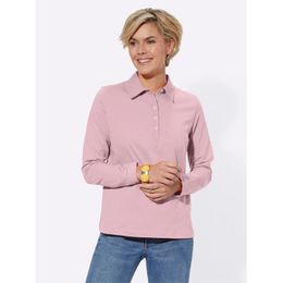 WITT WEIDEN Langarm-Poloshirt in rosé | Gr.: 36